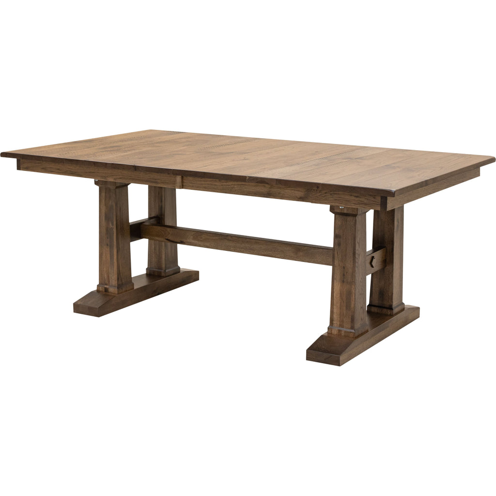Richwood Hickory Wood Large Extending Amish Trestle Dining Table | CO – Yoder Signature Furniture