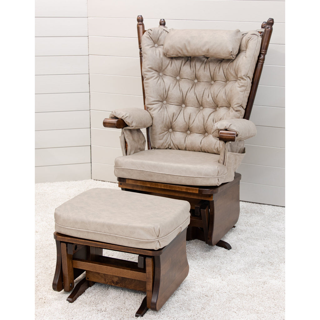 Amish Classic Maple Wood Swivel Glider Rocker & Ottoman | ASB-4-148 ...