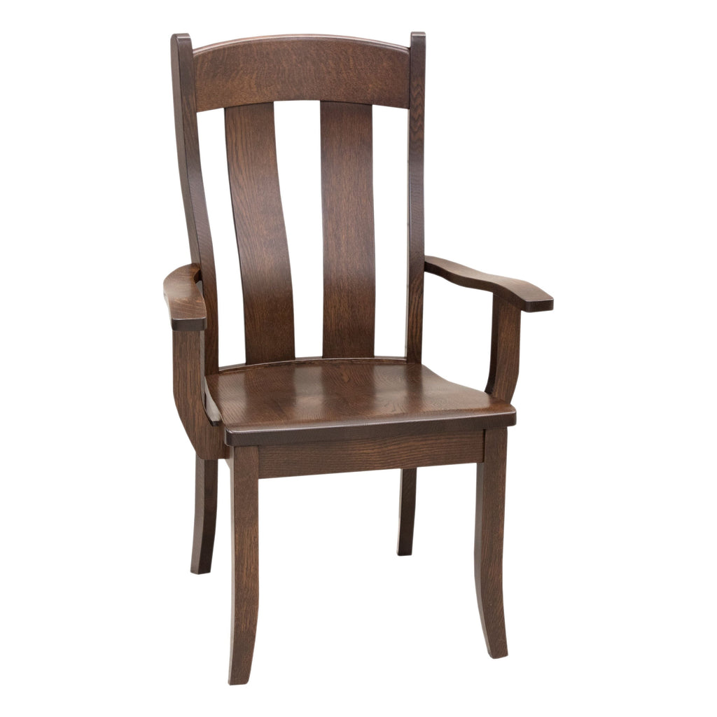 Augusta Rustic Quarter Sawn White Oak Wood Arm Dining Chair | BV ...