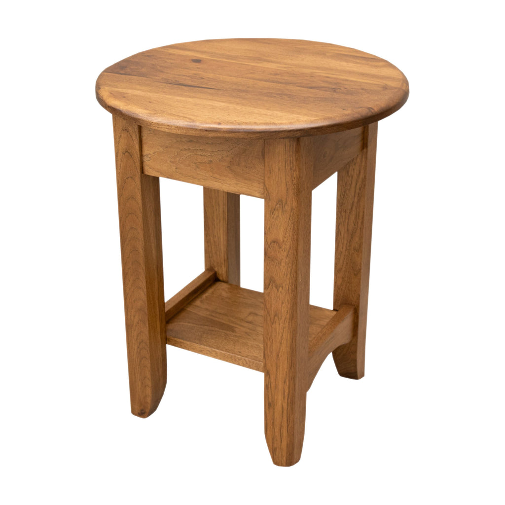 Augusta Hickory Wood Round Open End Table | HC – Yoder Signature Furniture