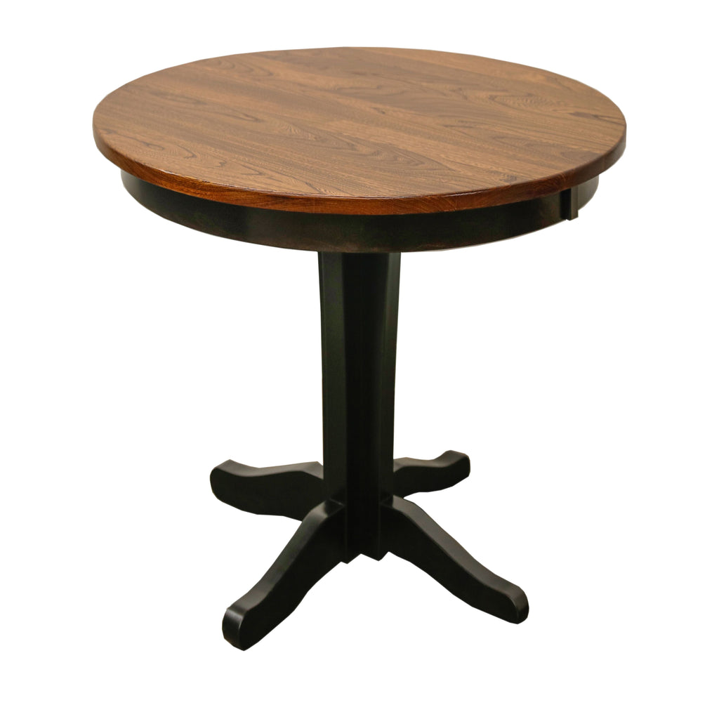 Amish Mission Black & Wood Round Pub Table | M-EB&E-MC – Yoder ...